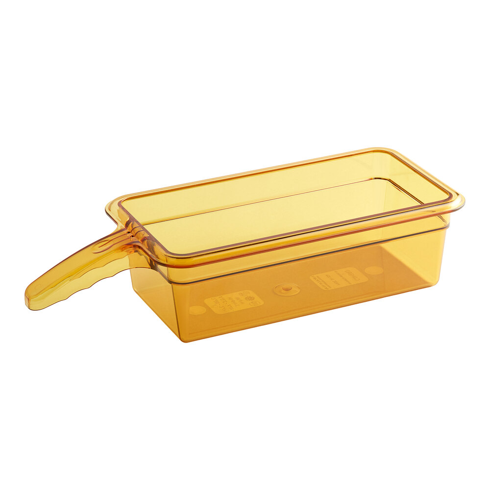 Cambro 34HP1H150 H-Pan™ 1/3 Size Amber High Heat Plastic Food Pan with ...