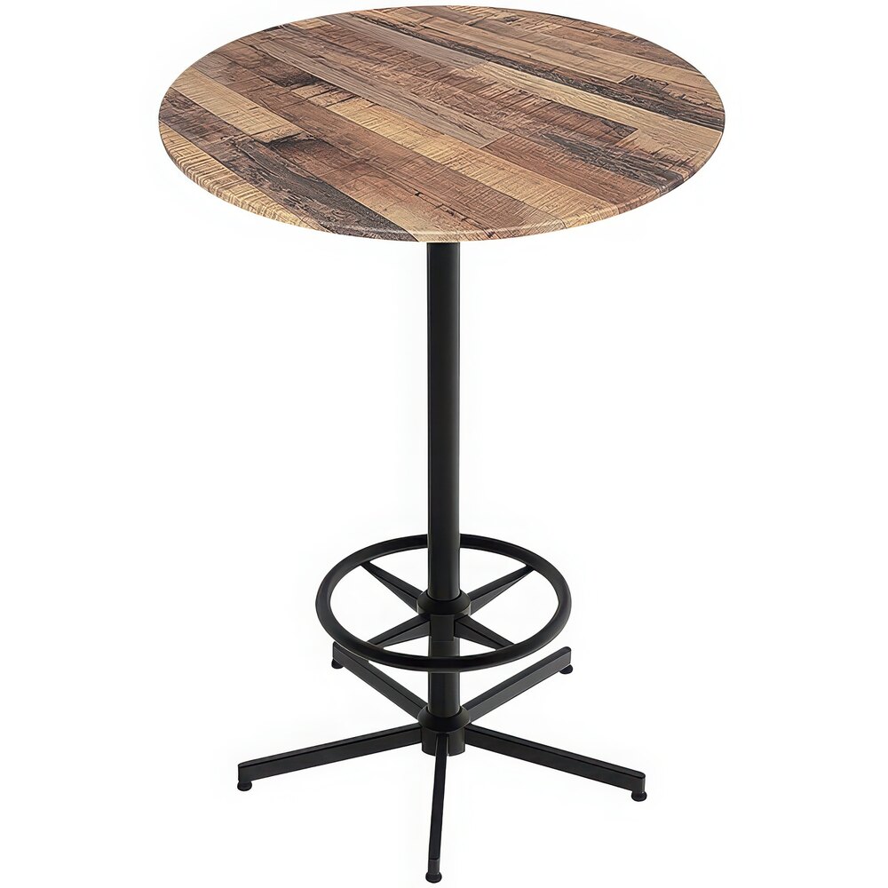 Holland Bar Stool EuroSlim 36" Round Rustic Wood Indoor / Outdoor Bar ...
