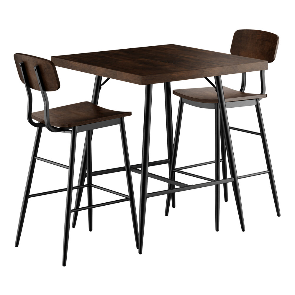 Lancaster Table & Seating Mid-Century 36" Square Espresso Finish ...