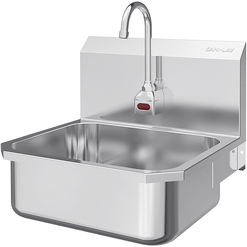 Sani-Lav ES2-505L 19" x 18" Wall Mounted Hands-Free Sink with 1 AC ...