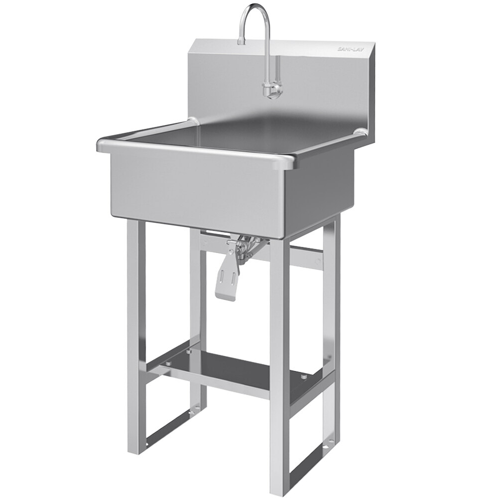 Sani-Lav 524FK1 23" x 20 1/2" Floor Mounted Hands-Free Sink with 1 ...