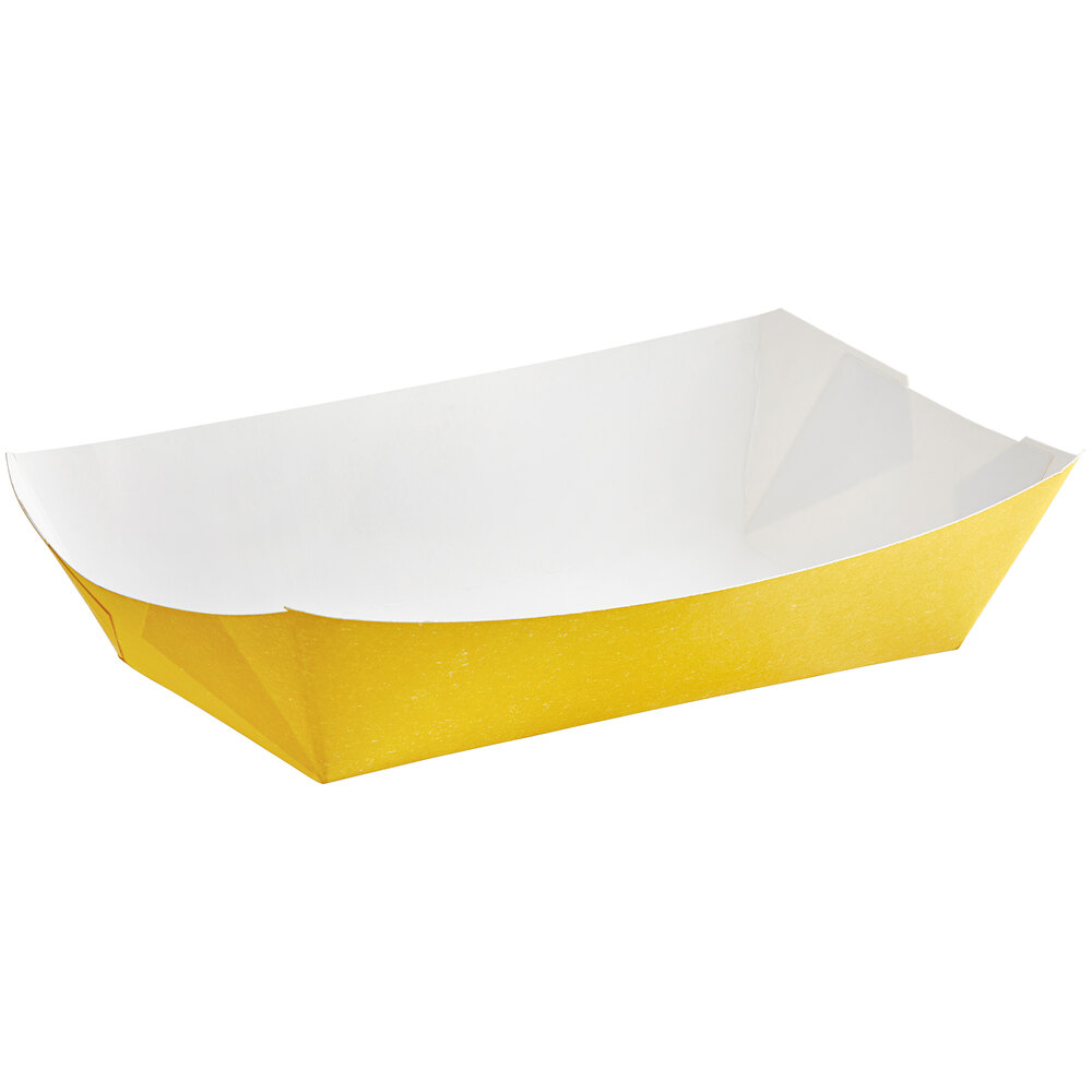 #500 5 lb. Solid Yellow Paper Food Tray - 250/Pack