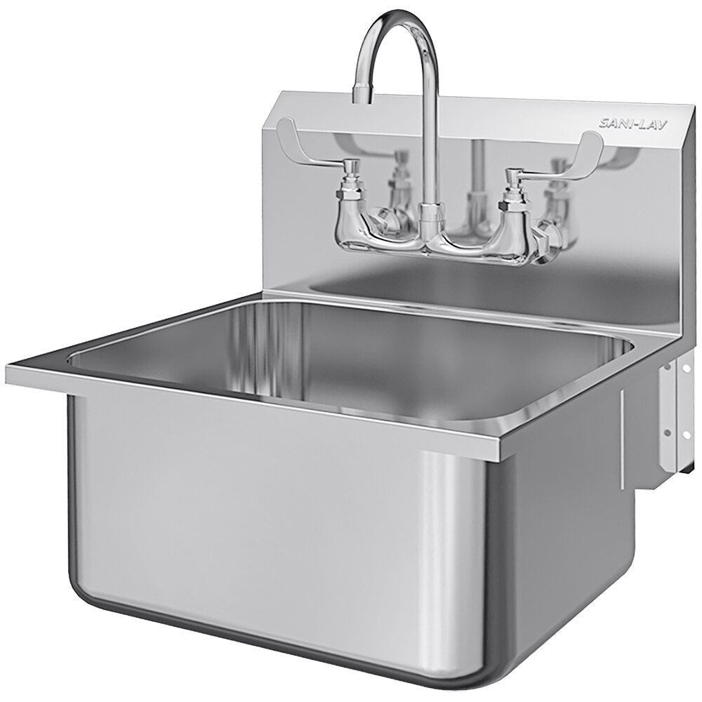 Sani-Lav 525FL 21" x 20" Wall Mounted Hand Sink with 1 Faucet