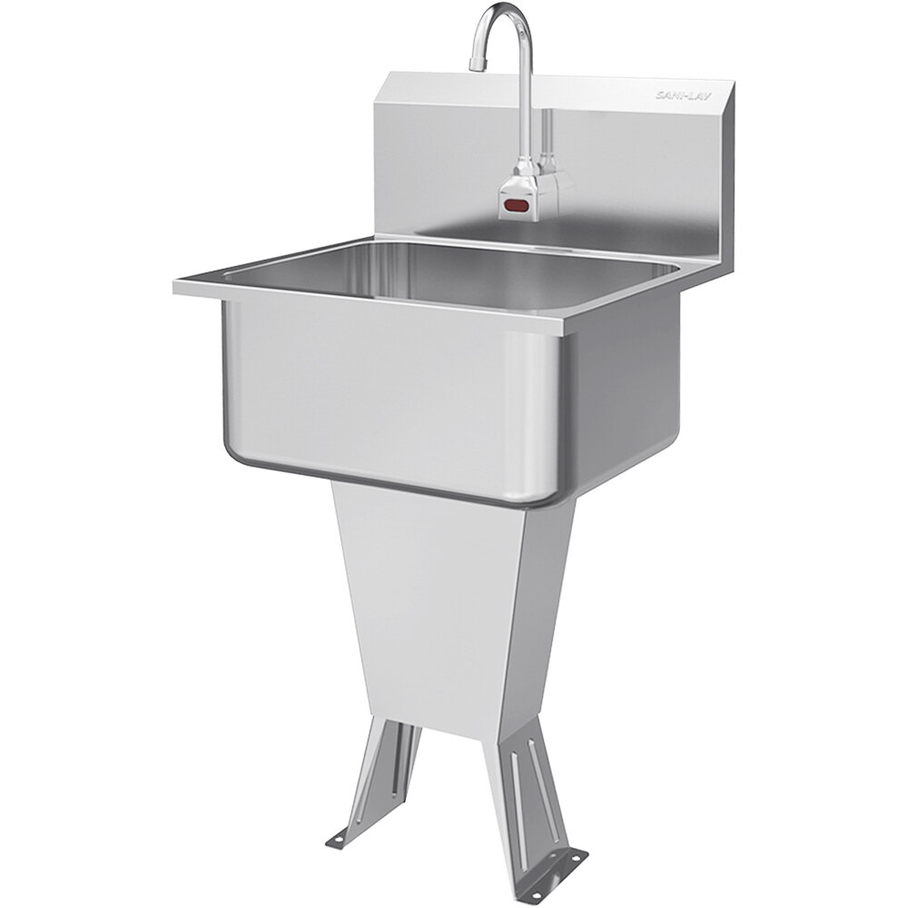 Sani-Lav ESB2-521L 21" x 20" Floor Mounted Hands-Free Sink with 1 ...