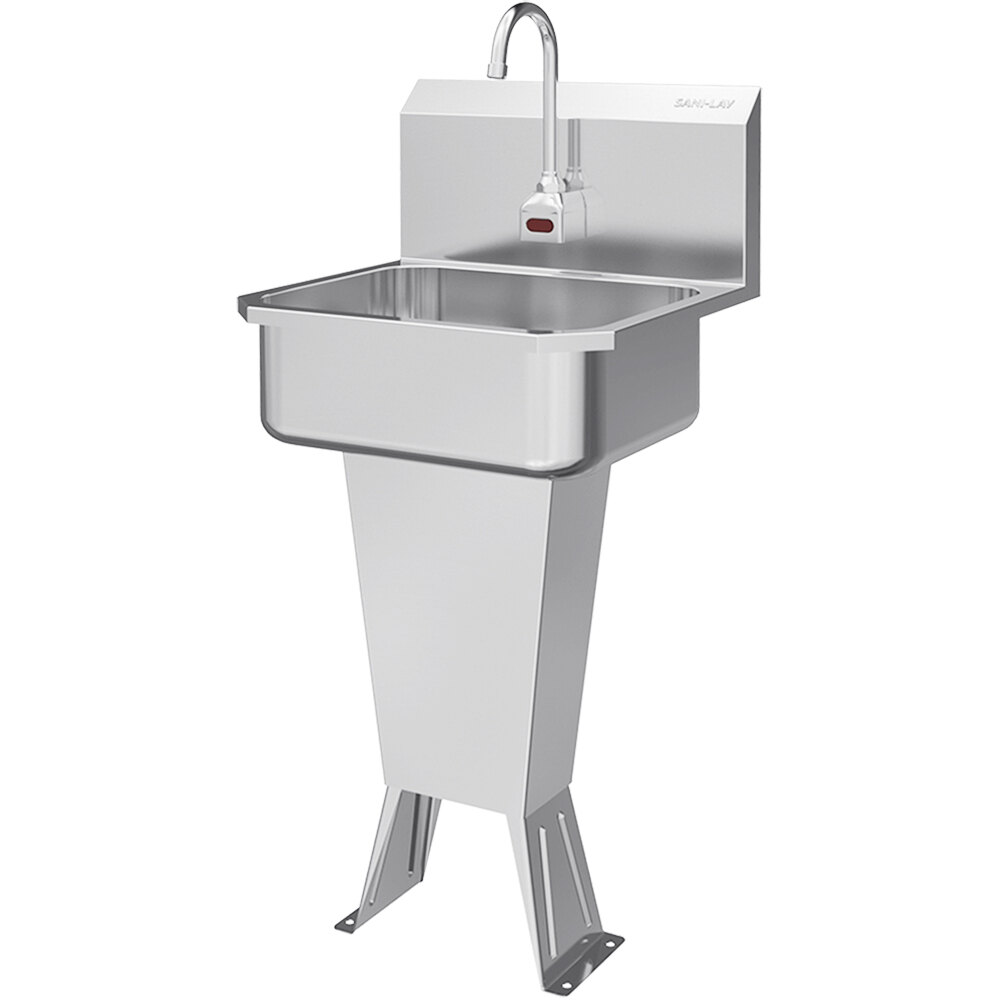Sani-Lav ES2-501L 19" x 18" Floor Mounted Hands-Free Sink with 1 AC ...