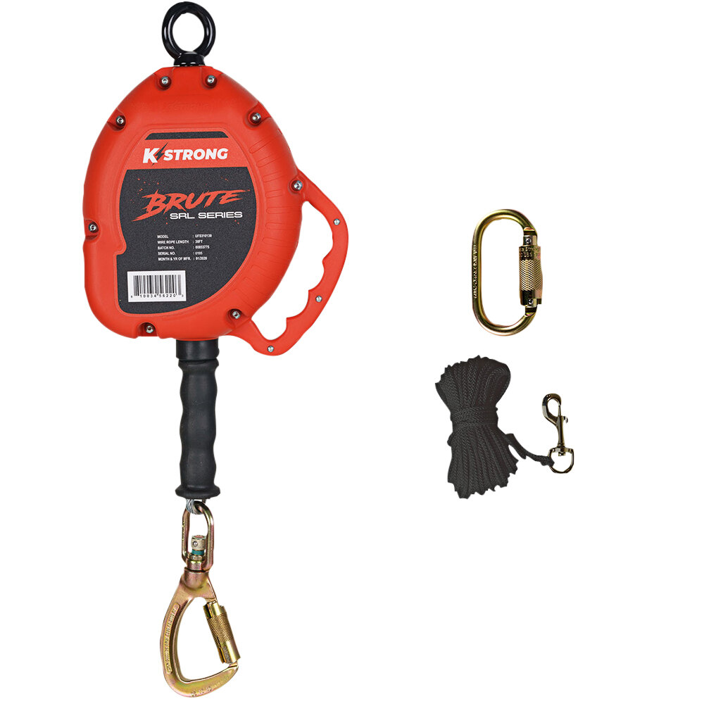 KStrong BRUTE 30' Galvanized Steel Self-Retracting Lifeline with Swivel ...