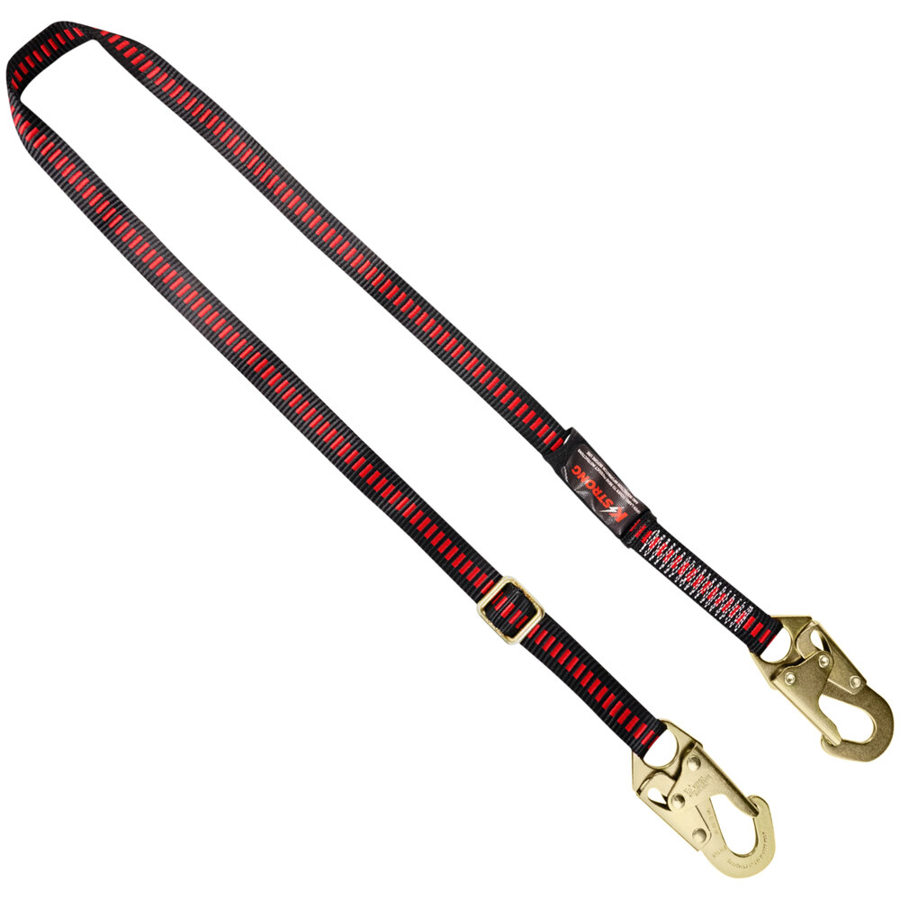 KStrong 6' Adjustable Work Positioning Lanyard with Snap Hooks UFL205211