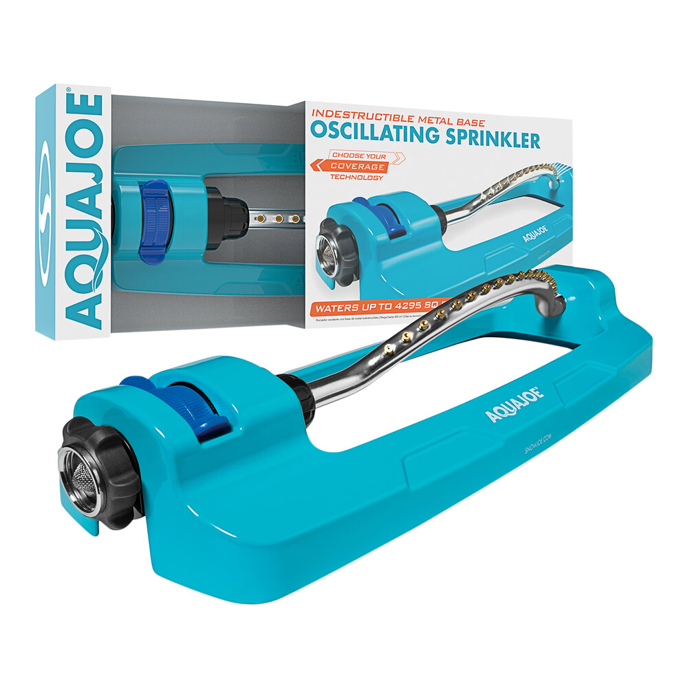 Aqua Joe AJ-OMS18-BRS Indestructible Metal Oscillating Sprinkler - 4295 ...