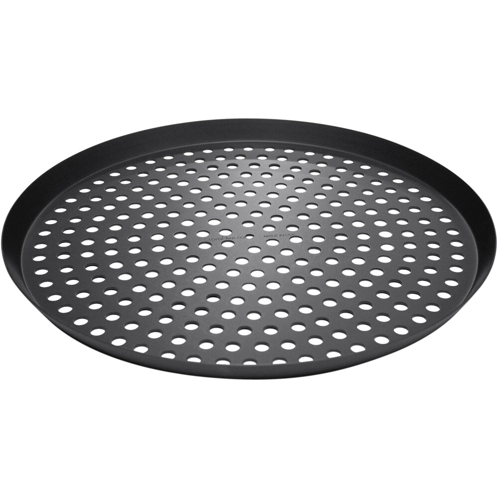 LloydPans 16" Perforated Aluminum Cutter Pizza Pan with Pre Seasoned ...
