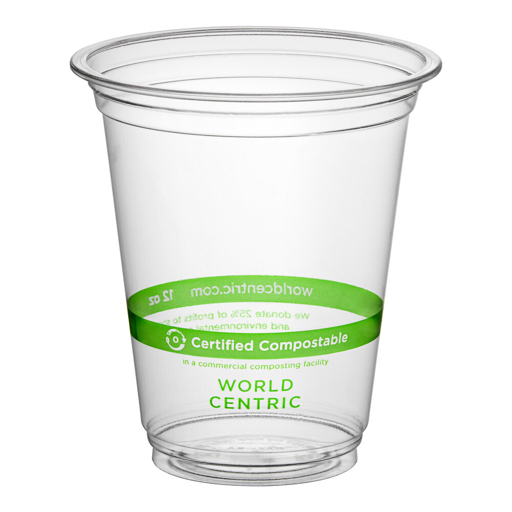 World Centric 12 oz. PLA Plastic Compostable Cold Cup - 1,000/Case