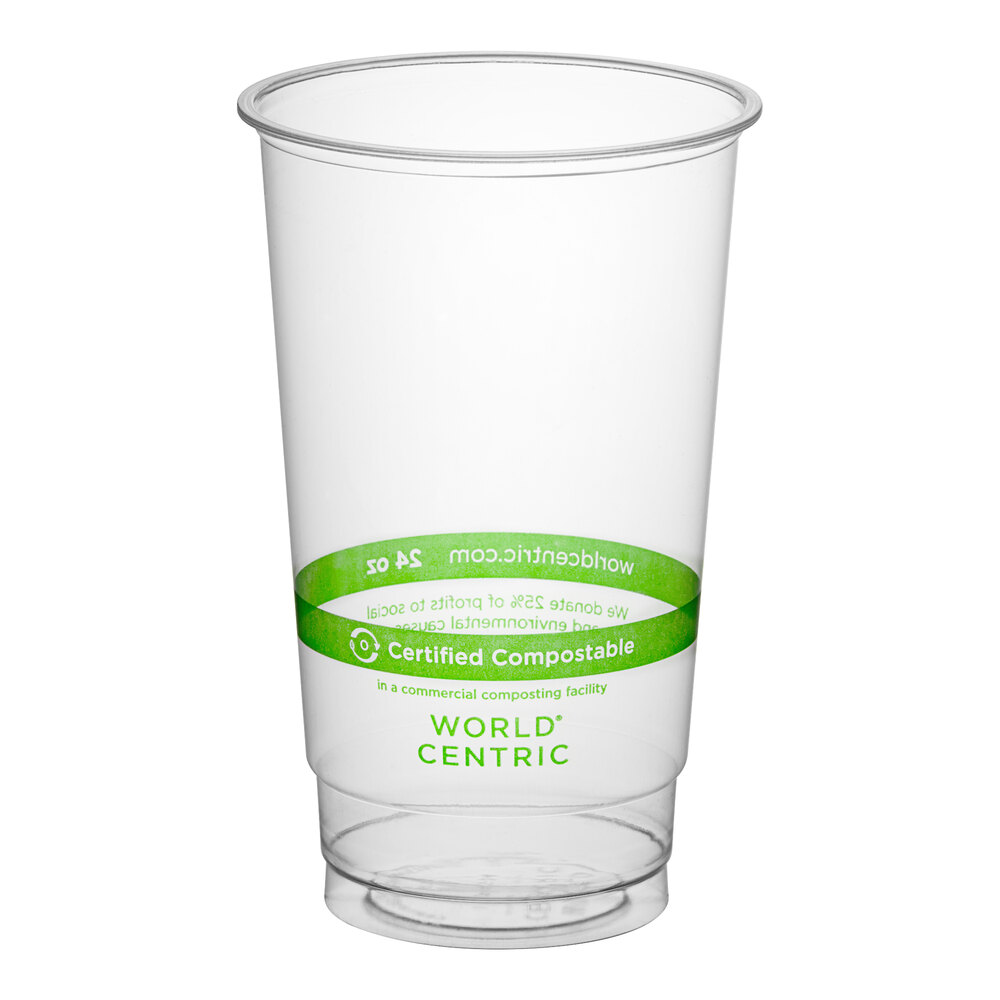 World Centric 24 oz. PLA Plastic Compostable Cold Cup - 1,000/Case