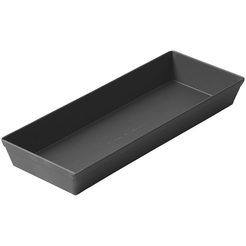 LloydPans 12" x 4" x 1 1/2" Aluminum Long Rectangular Deep Dish Pizza Pan with Pre Seasoned Tuff ...