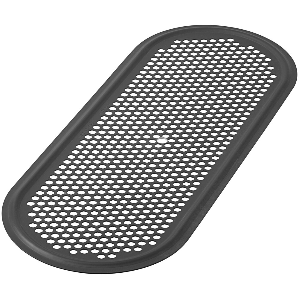 LloydPans 18" x 7" Oblong Perforated Hard Coat Anodized Aluminum Pizza ...