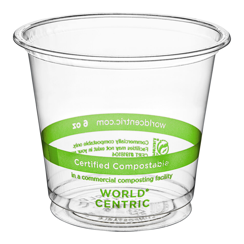 World Centric 6 oz. PLA Plastic Compostable Cold Cup - 2,000/Case
