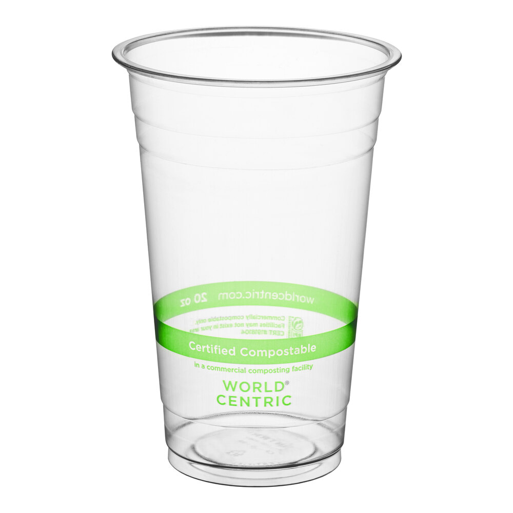 World Centric 20 oz. PLA Plastic Compostable Cold Cup - 1,000/Case