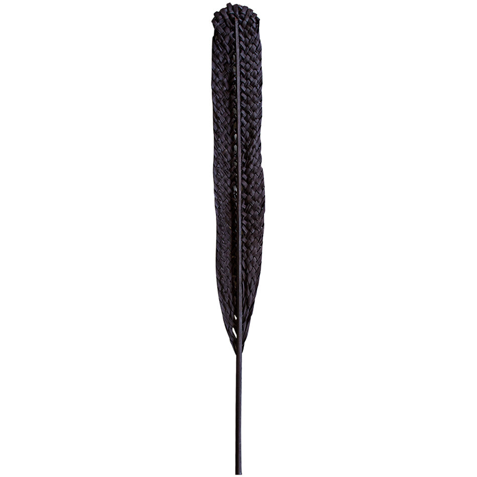Kalalou 48" Dried Black Woven Kejur Leaf - 12/Pack