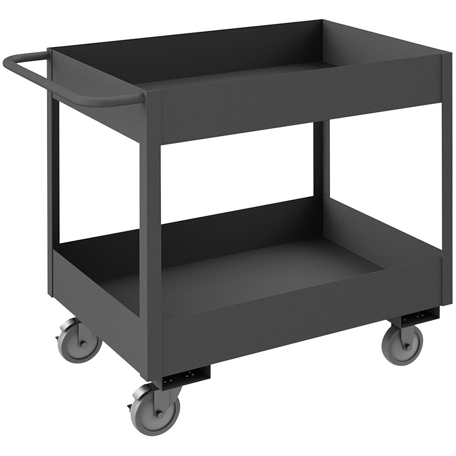 Durham Mfg 24 1/4" x 42 1/4" x 37 5/8" 2-Shelf Steel Stock Cart with 6 ...