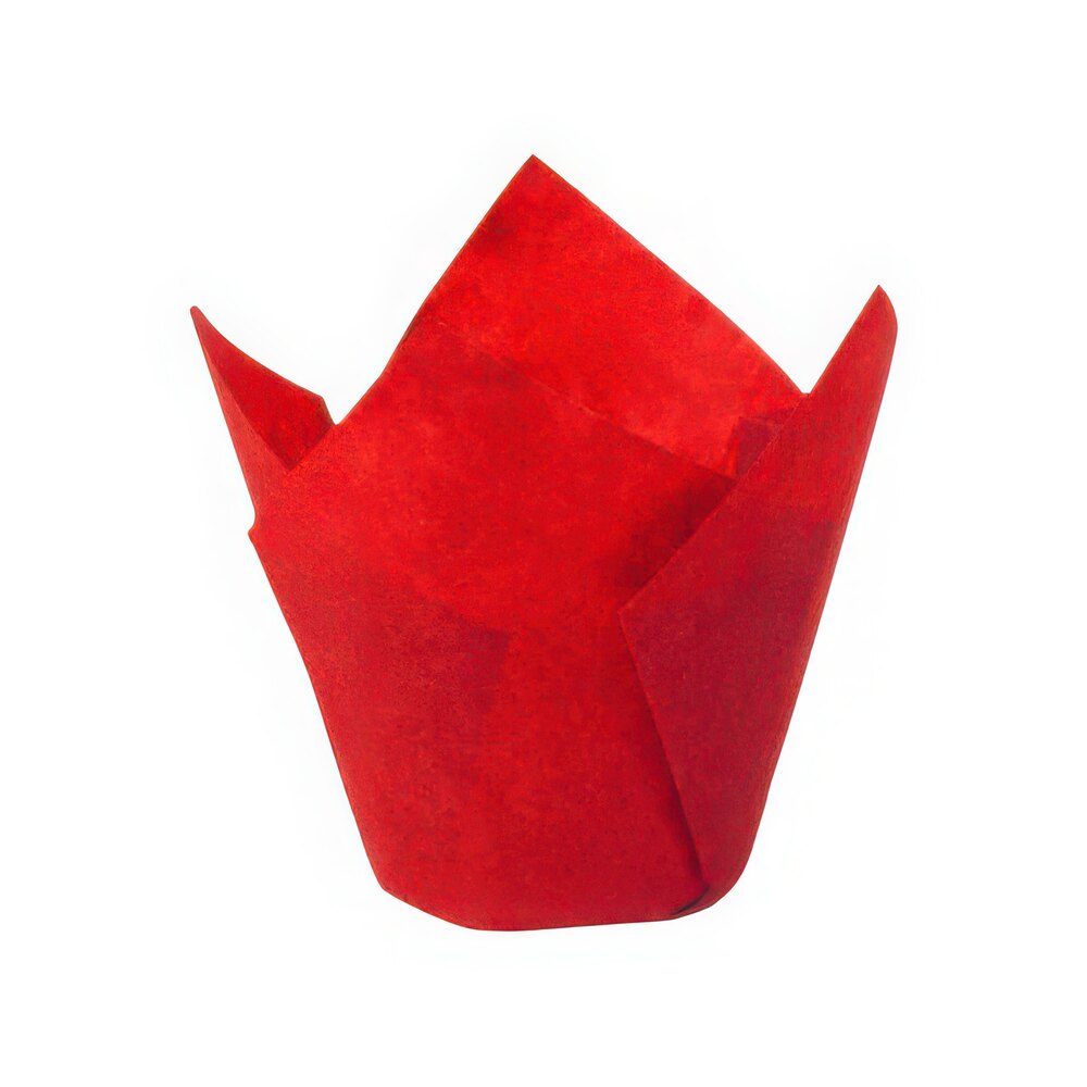Novacart Red Tulip Baking Cup 1 3/8" x 2 1/4" - 3,600/Case