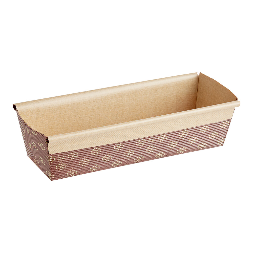Novacart Corrugated Kraft Paper Bread Loaf Mold 4" x 2" x 2" - 720/Case