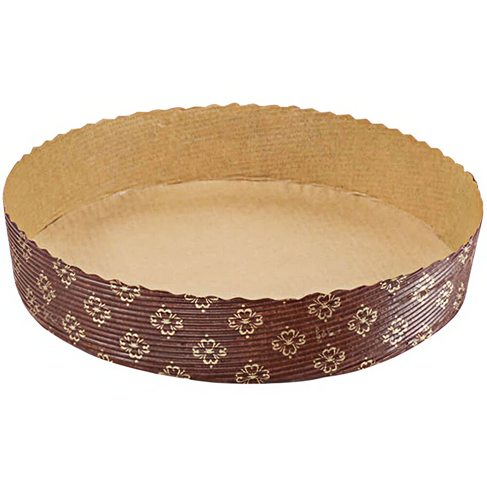 Novacart Brown and Gold Short Paper Baking Mold 18 oz. - 600/Case