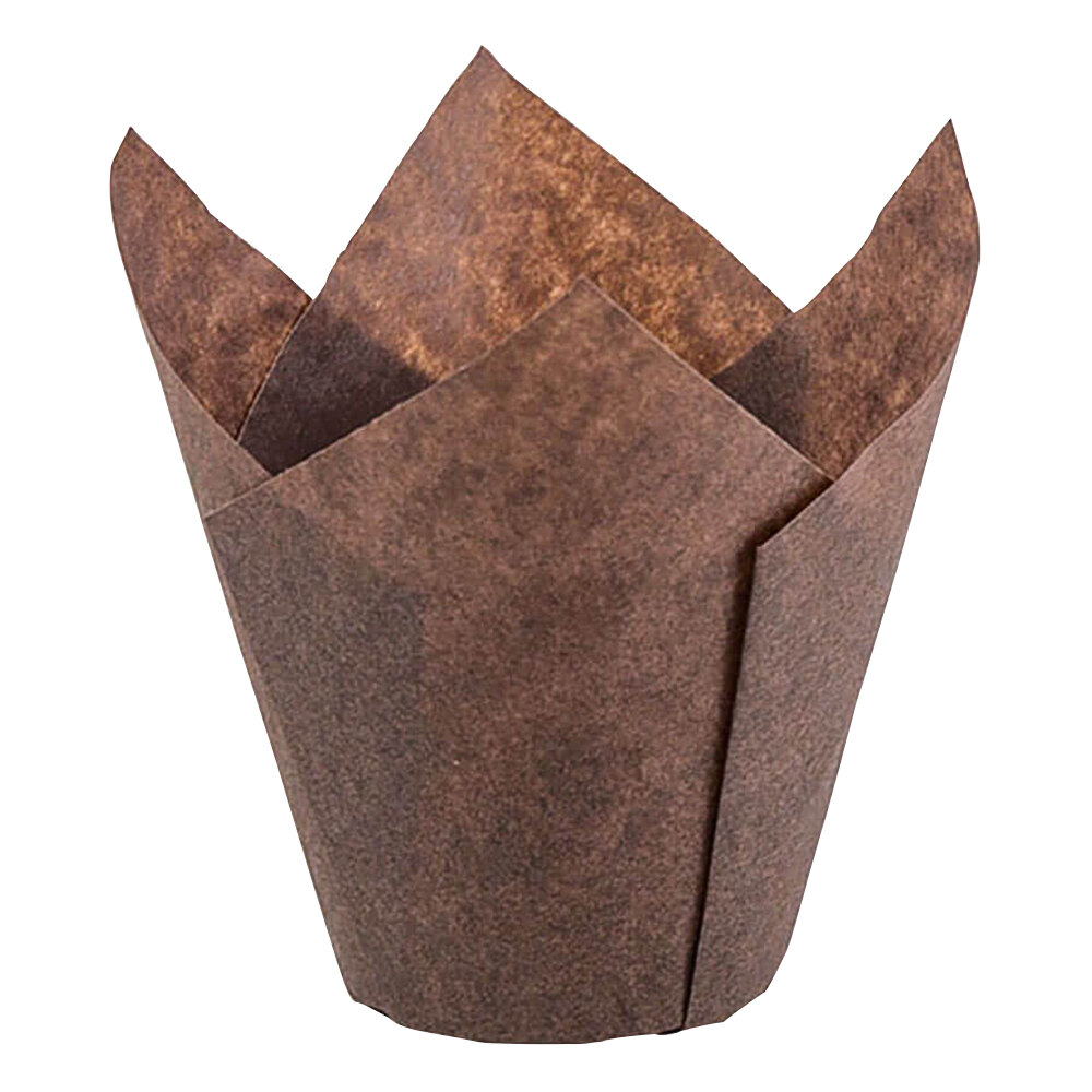 Novacart Brown Tulip Baking Cup 2" x 4" - 2,000/Case