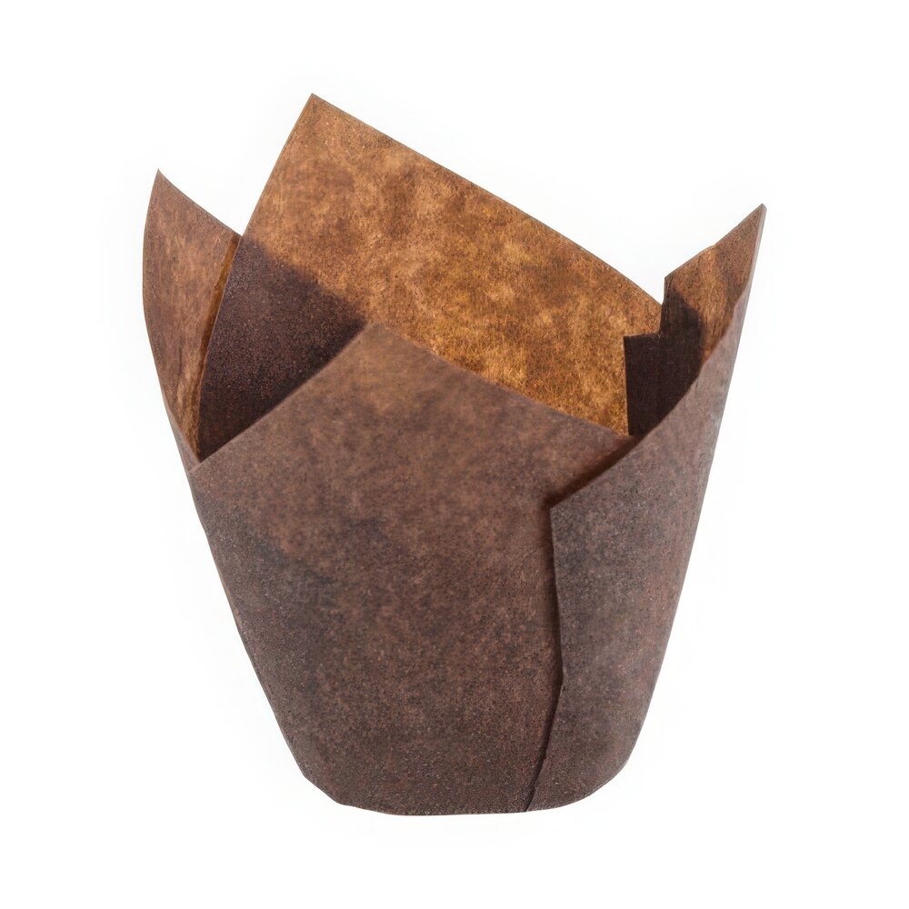 Novacart Brown Tulip Baking Cup 1 3/8" x 2 1/4" - 3,600/Case