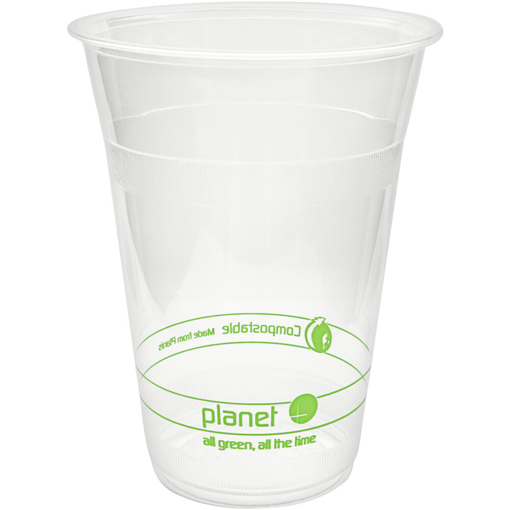 Stalk Market Planet+ PLA-16 16 oz. PLA Plastic Compostable Cold Cup ...