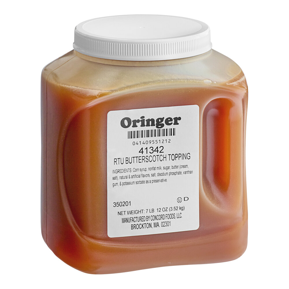 Oringer Butterscotch Dessert / Sundae Topping 3/4 Gallon - 3/Case