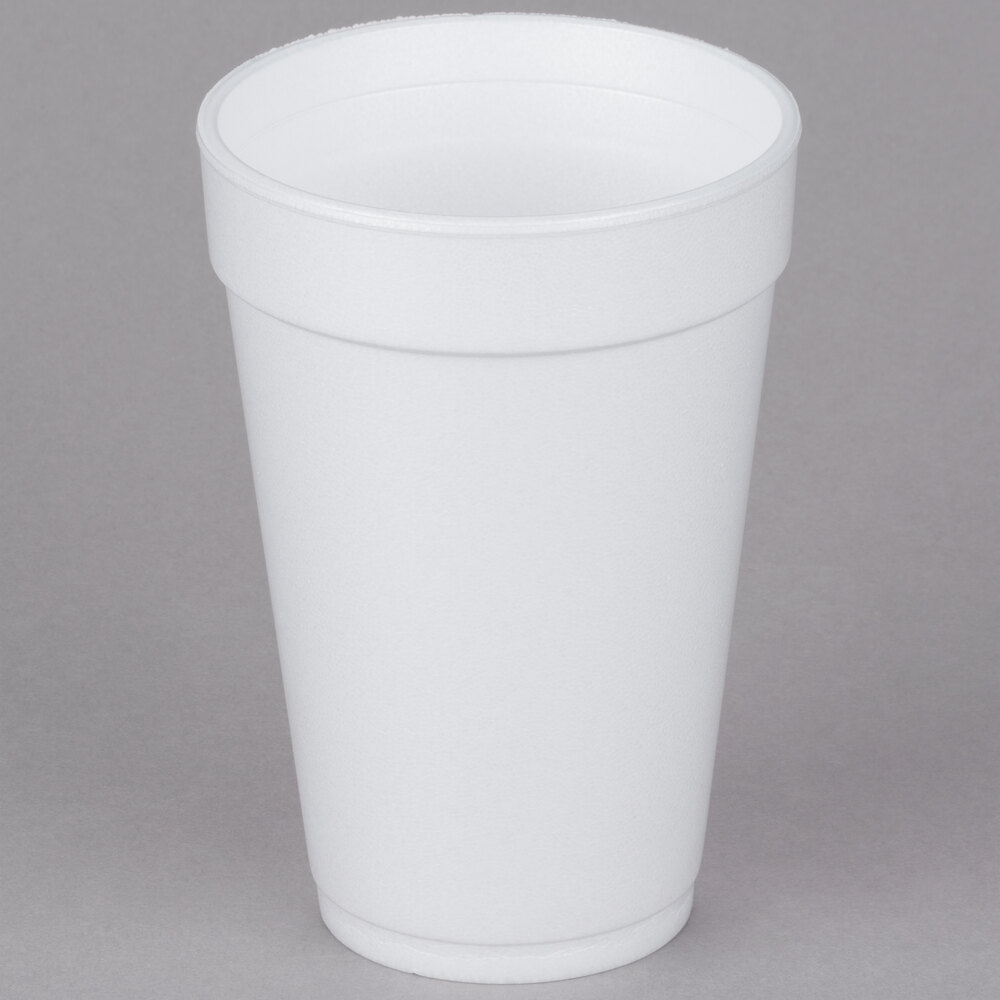 Dart 16J16 16 oz. White Foam Cup - 25/Pack