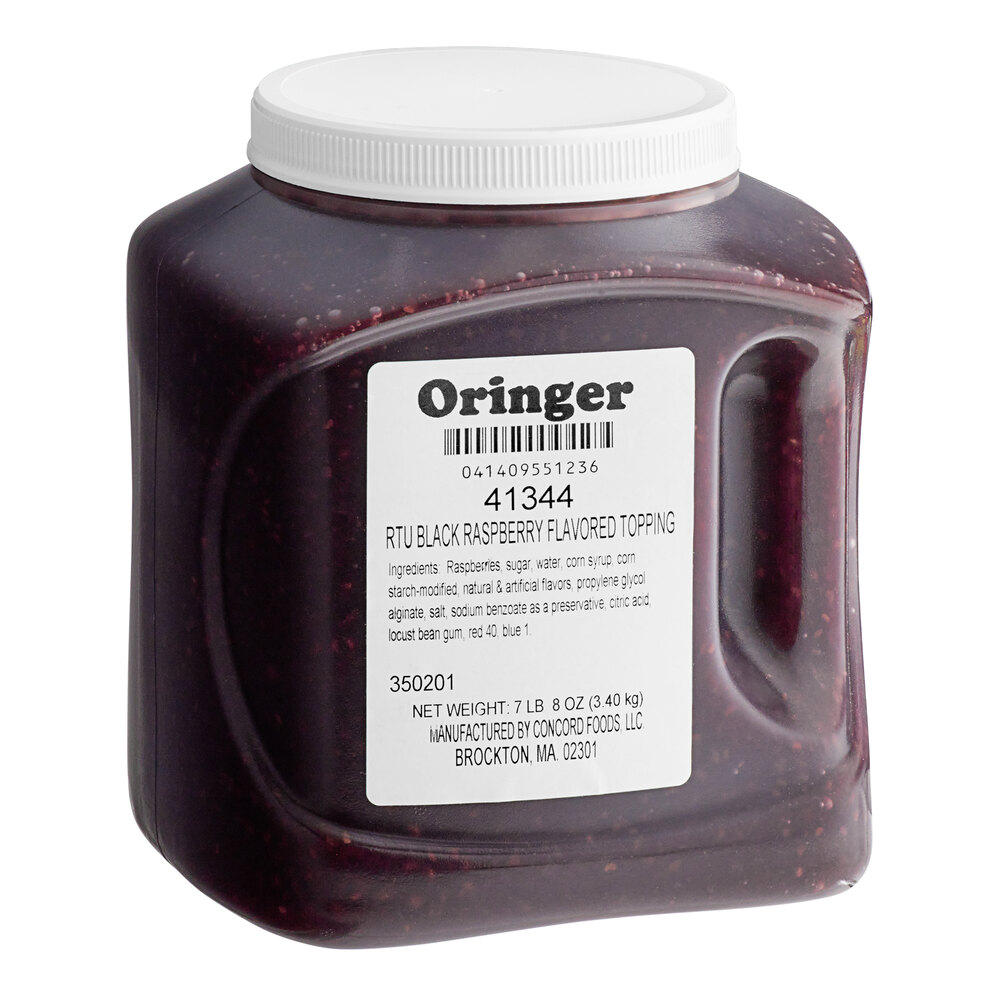 Oringer Seeded Black Raspberry Dessert / Sundae Topping 3/4 Gallon