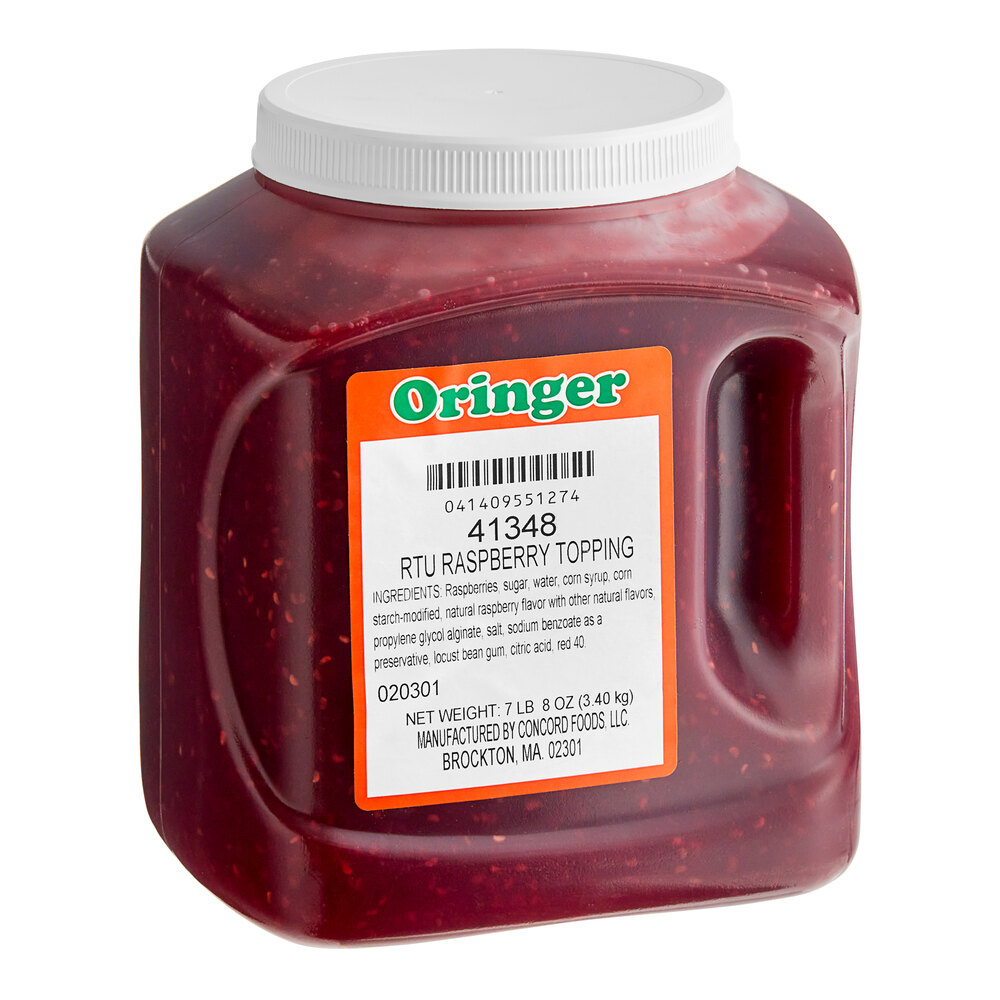 Oringer Raspberry Dessert / Sundae Topping 3/4 Gallon