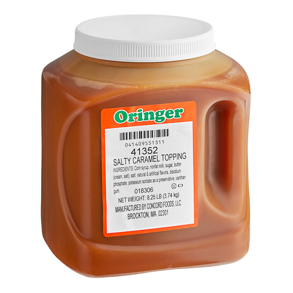 Oringer Salty Caramel Dessert / Sundae Topping 3/4 Gallon