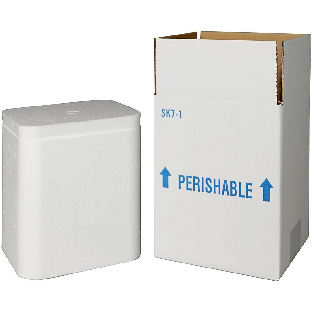 Insulated Shipping Box with Foam Cooler 5 1/2" x 4 1/2" x 7" - 1 3/8 ...