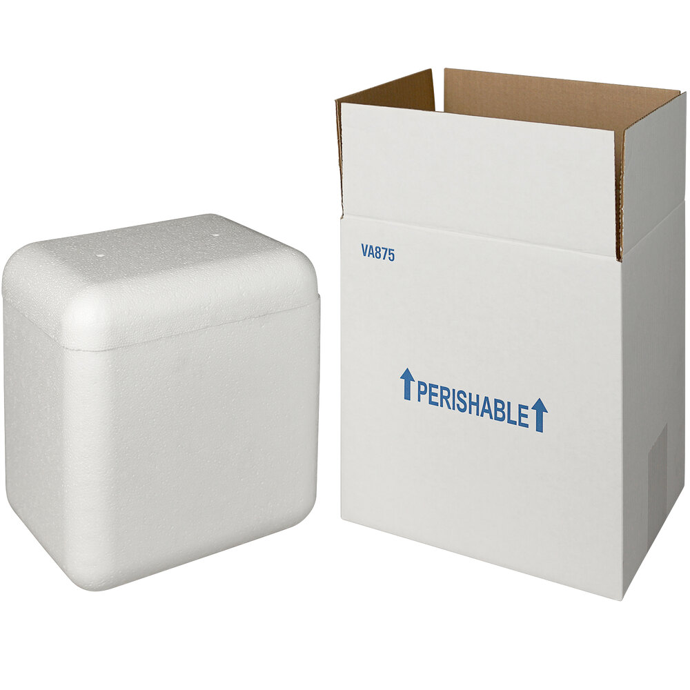 Insulated Shipping Box with Foam Cooler 7 3/4" x 5 7/8" x 8 7/8" - 1 1/ ...