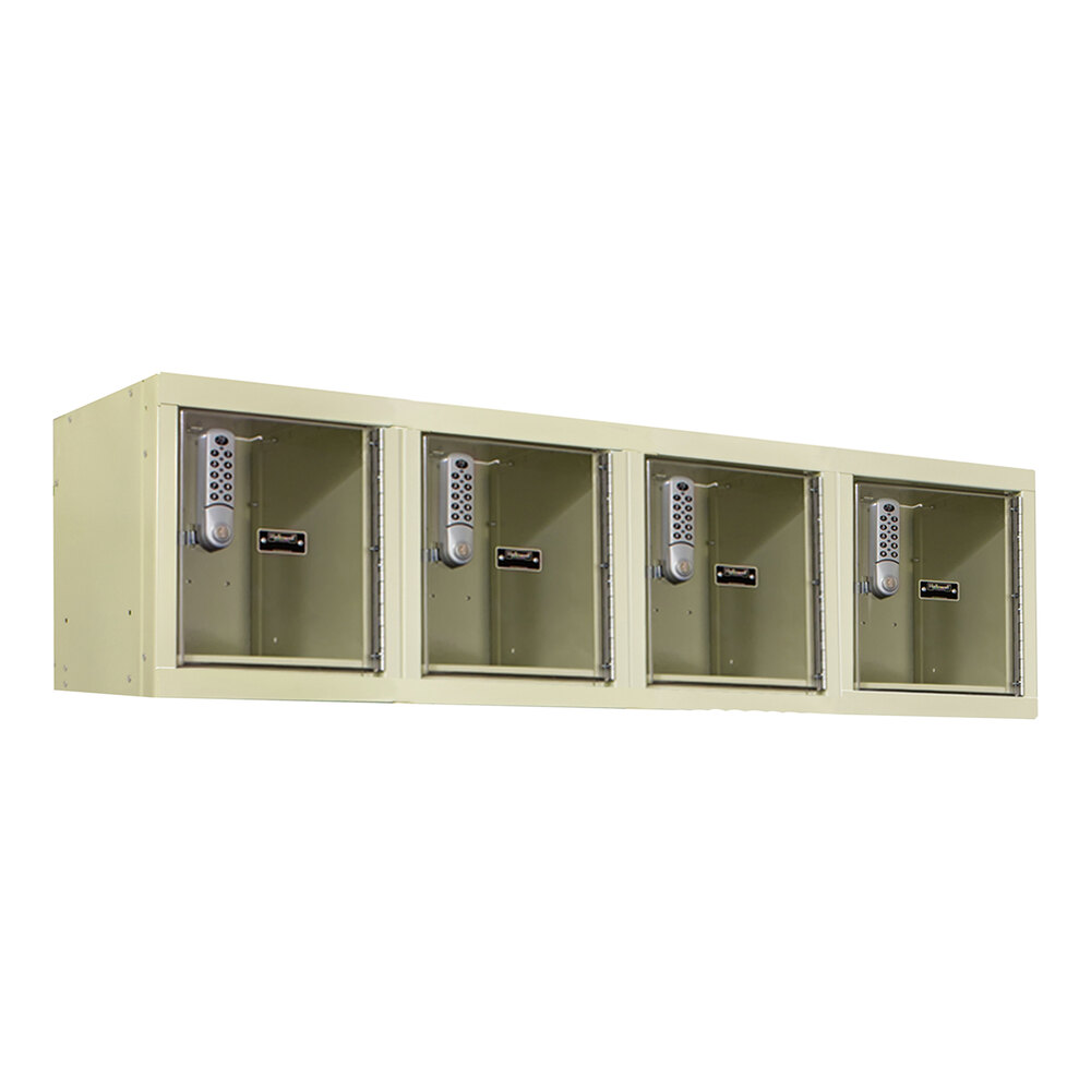 Hallowell DigiTech Safety-View 48" x 18" x 15" Tan 4-Tier Wall Mount ...
