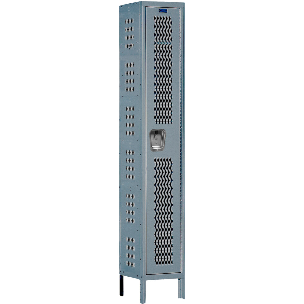 Hallowell 12" x 18" x 78" Gray Single 1-Tier Ventilated Wardrobe Locker ...