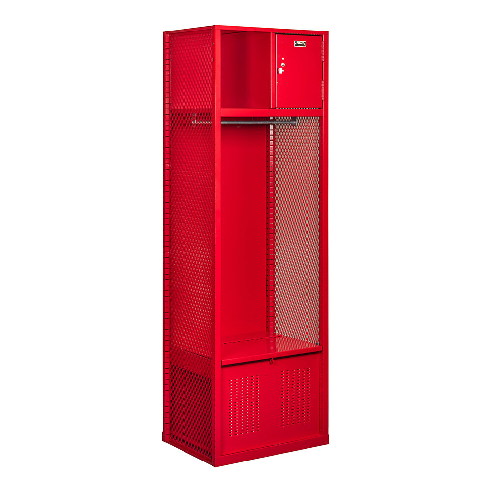 Hallowell 24" x 24" x 75" Open-Front Welded Steel Red Sports Locker ...