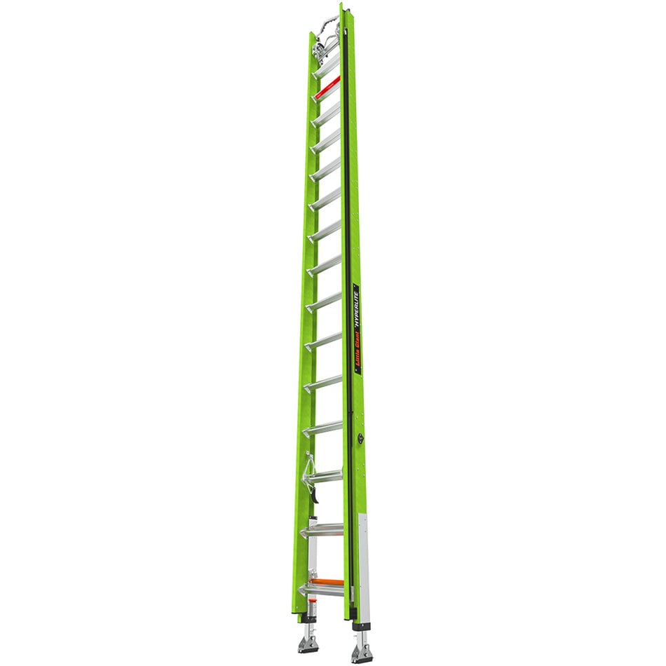 Little Giant HyperLite 32' Type 1AA Green Fiberglass Extension Ladder ...