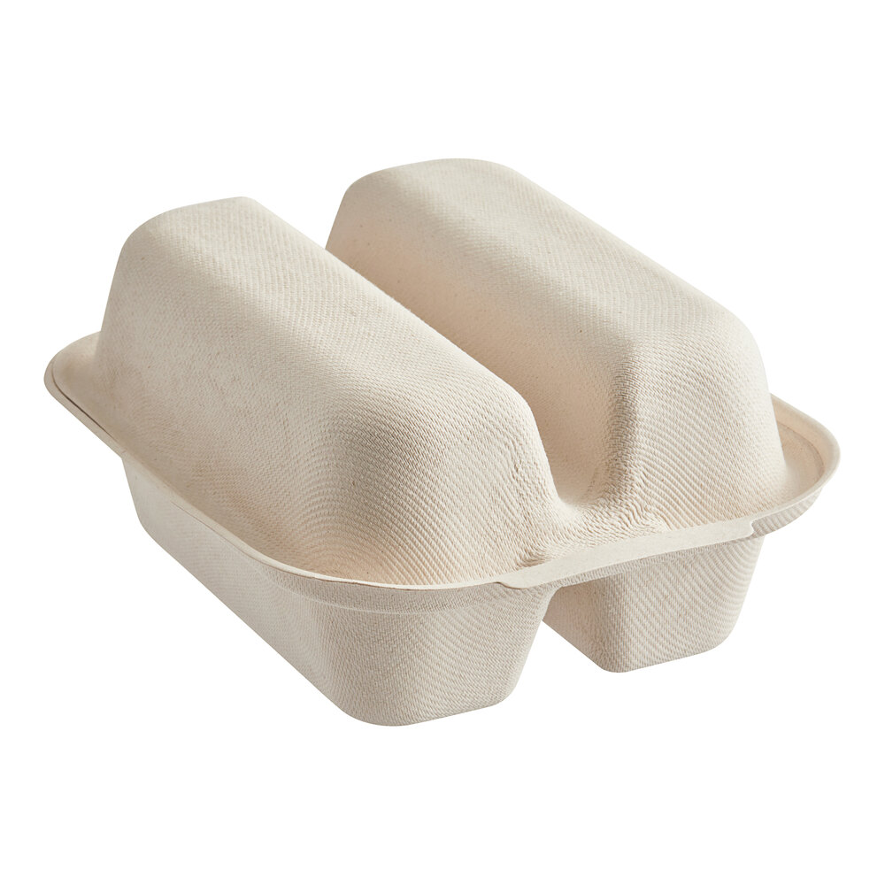 World Centric 2-Compartment Compostable Fiber Taco Clamshell 8" x 5" x ...