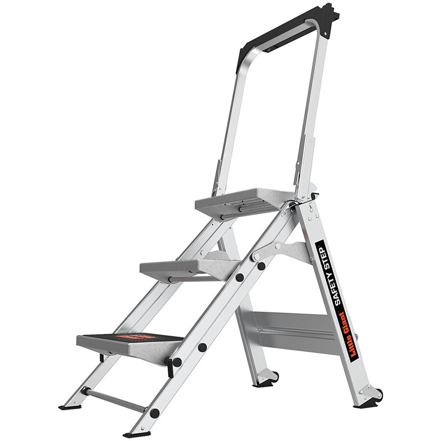 Little Giant Safety Step 2' 2" Type 1A 3-Step Aluminum Step Stool with ...