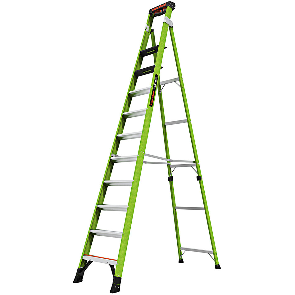 Little Giant Sentinel 12' Type 1AA Green Fiberglass Step Ladder ...