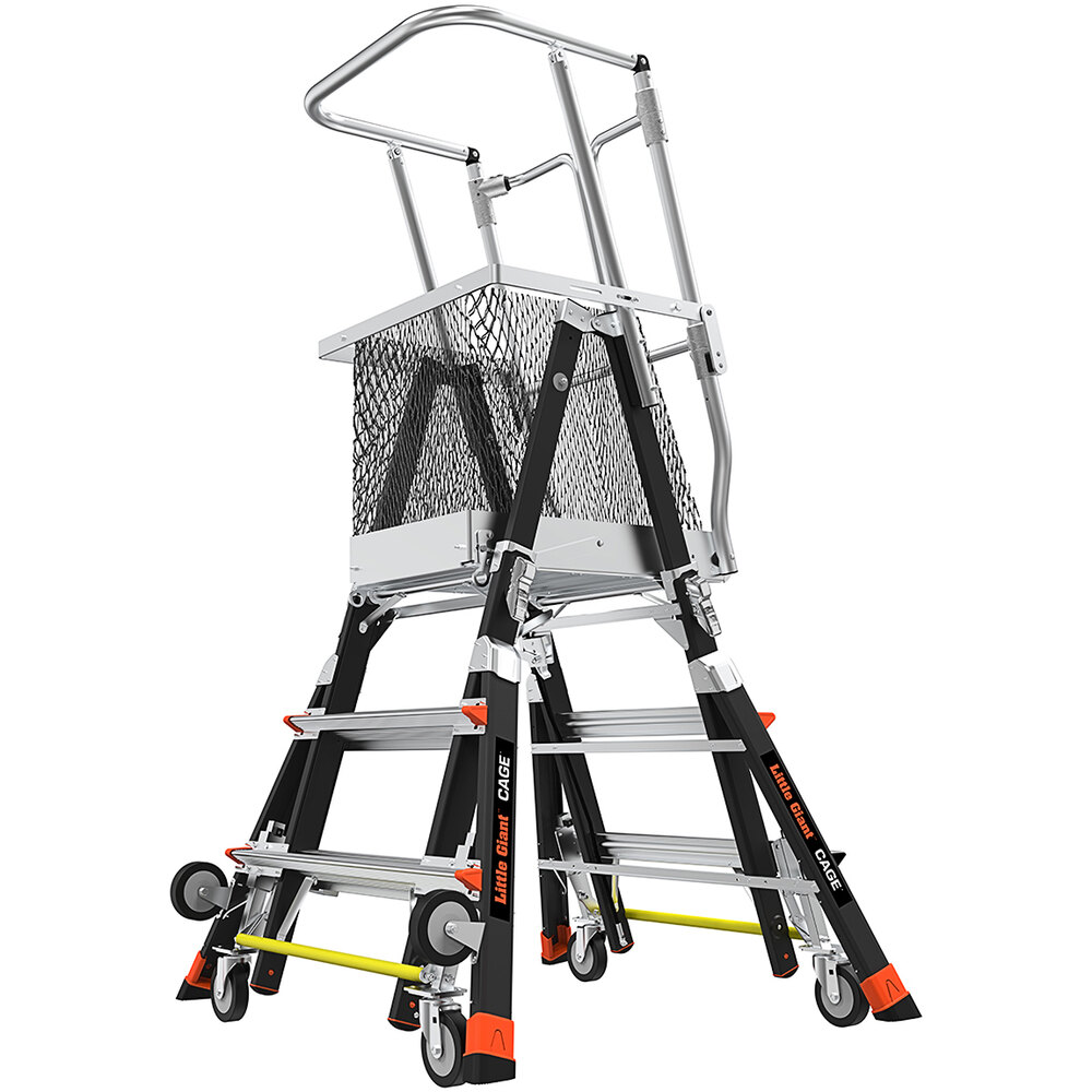 Little Giant 3' - 5' Type 1AA Fiberglass Adjustable Safety Cage with ...