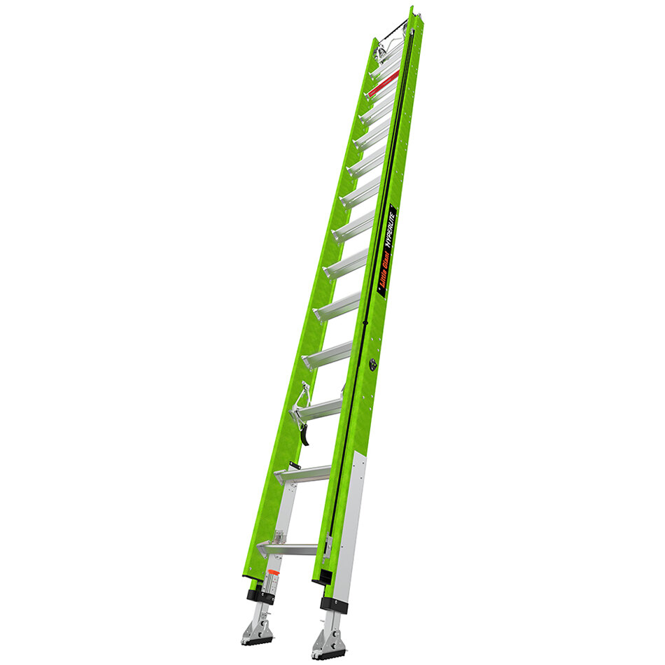 Little Giant HyperLite 28' Type 1AA Green Fiberglass Extension Ladder ...
