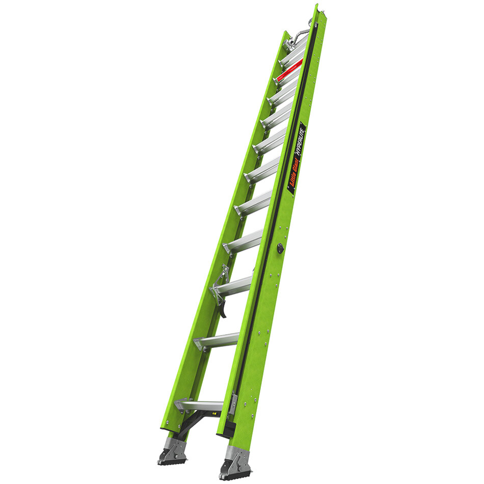 Little Giant HyperLite 24' Type 1AA Green Fiberglass Extension Ladder ...