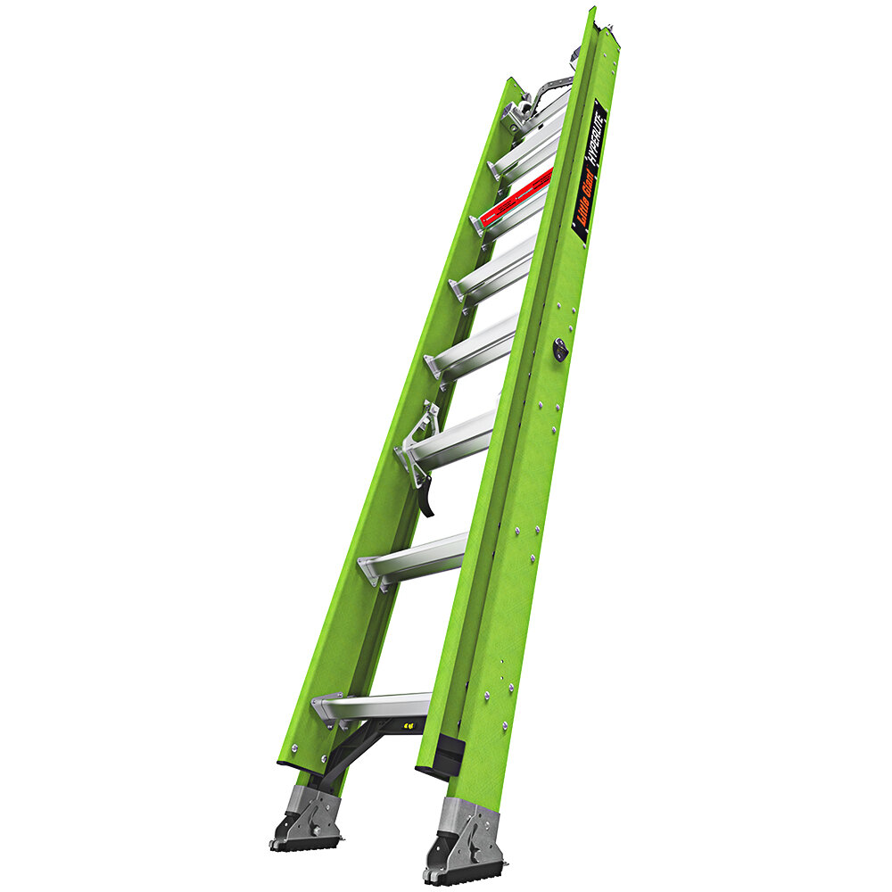 Little Giant HyperLite 16' Type 1AA Green Fiberglass Extension Ladder ...
