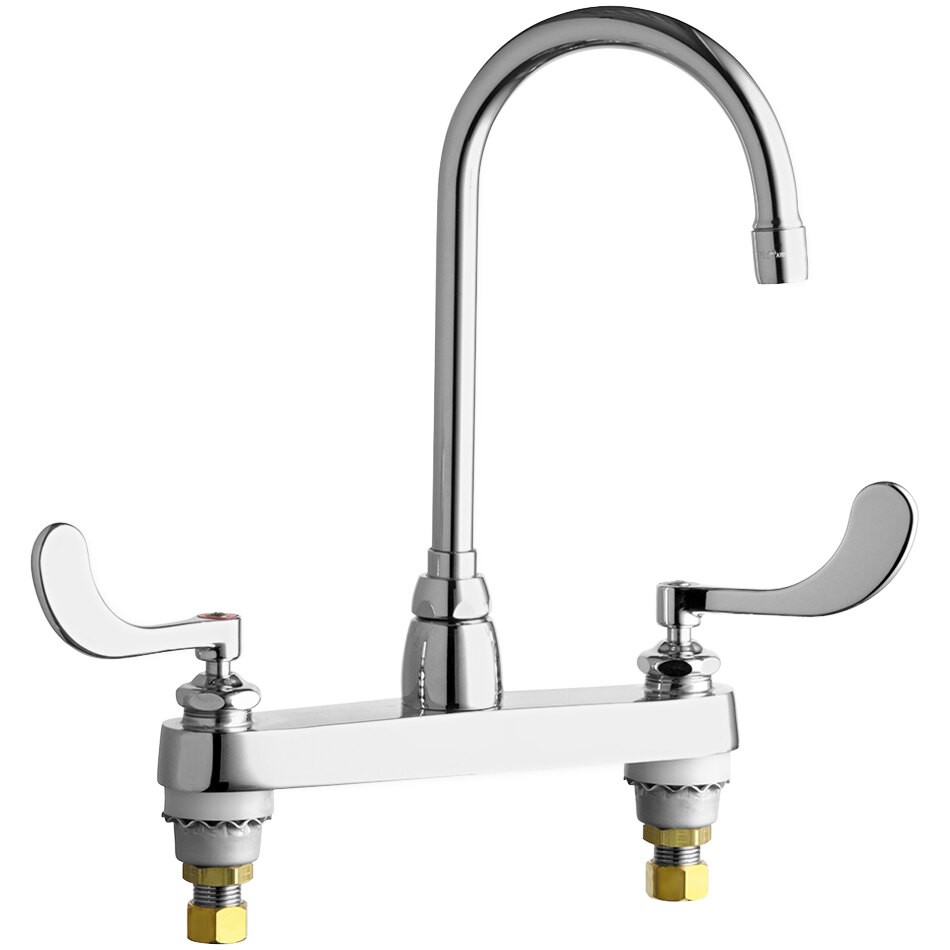 Chicago Faucets 1100-GN2AE35-317AB 1.5 GPM Deck-Mounted Faucet with 8 ...