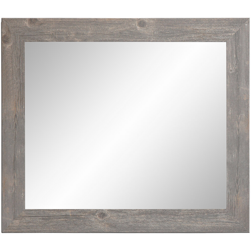 BrandtWorks 32" x 36" Barnwood Gray Finish Mirror
