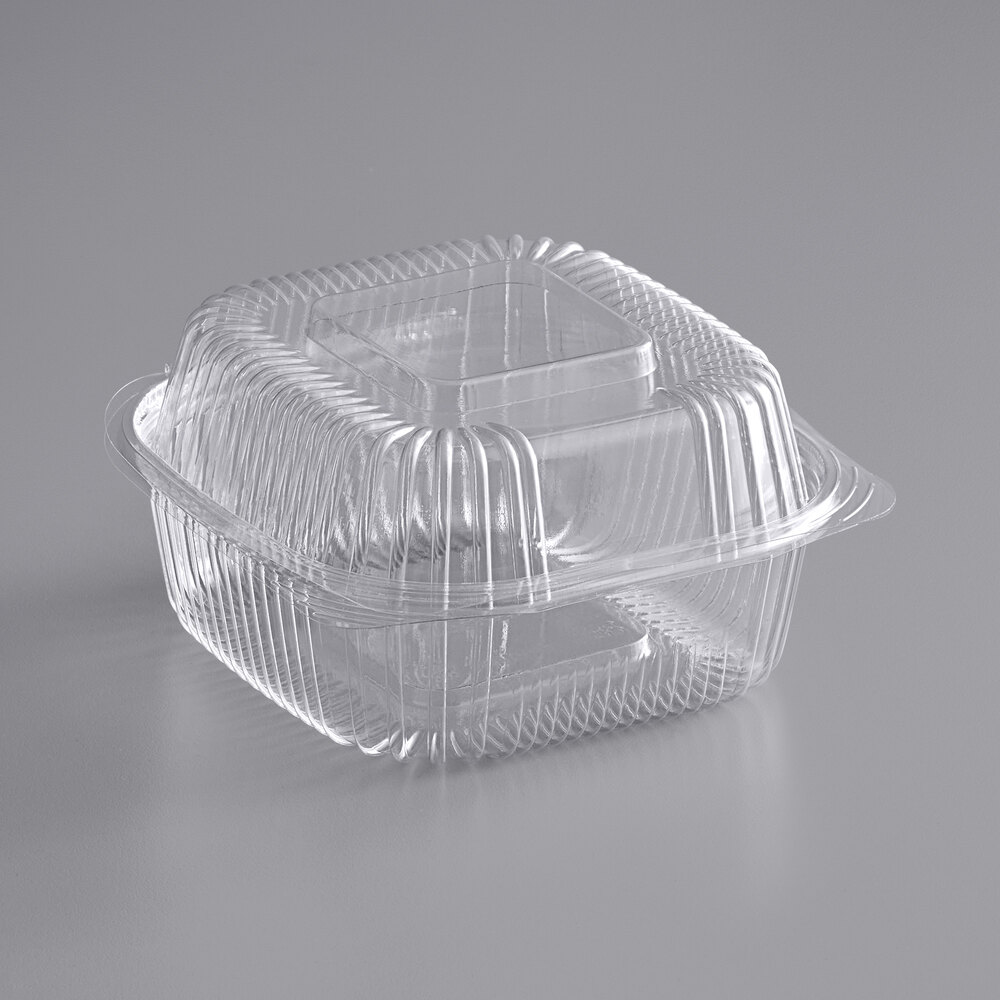 Stalk Market Clear PLA Hinged Container 6" x 6" - 240/Case