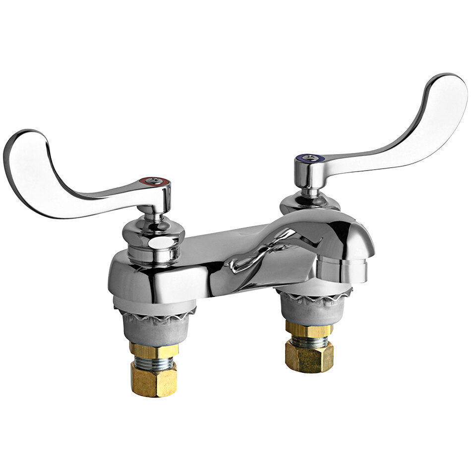 Chicago Faucets 802-VE2805-317ABCP 0.5 GPM Deck-Mounted Faucet with 4 ...
