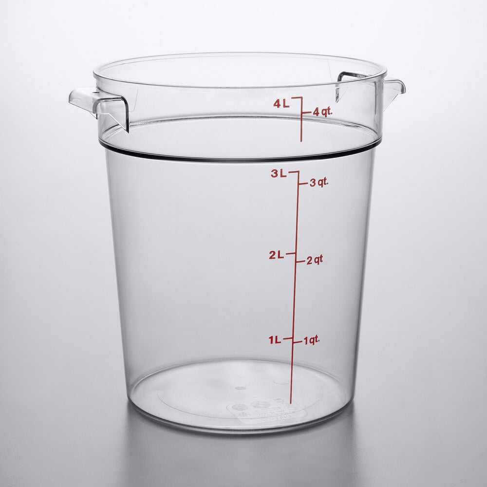 Cambro 4 Qt. Clear Round Polycarbonate Food Storage Container